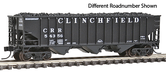 Bluford - 70-Ton 3-Bay 14-Panel Hopper w/Load 3-Pack - Ready to Run ...