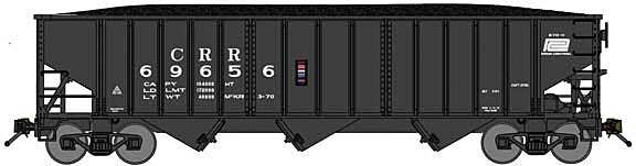 Bluford - 70-Ton 3-Bay 14-Panel Hopper w/Load - Ready to Run ...