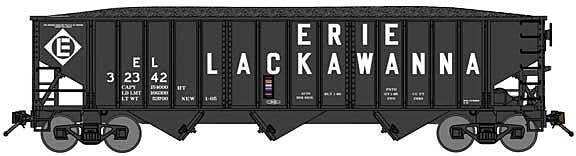Bluford - 70-Ton 3-Bay 14-Panel Hopper w/Load - Ready to Run - Erie ...