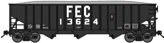 Bluford - 70-Ton 3-Bay 14-Panel Hopper w/Load - Ready to Run - Florida ...