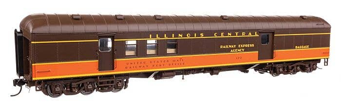 Walthers - 70' Heavyweight RPO-Baggage Car w/Arched Roof - Ready to Run - Illinois Central #372 ...