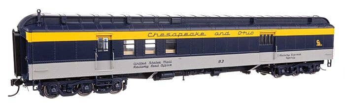 Walthers - 70' Heavyweight RPO-Baggage Car w/Clerestory Roof - Ready to Run - Chesapeake & Ohio ...