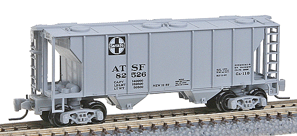 MicroTrain - 70 Ton PS-2 2-Bay Covered Hopper - Atchison, Topeka ...