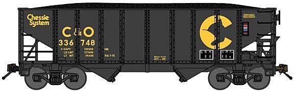 Bluford - 8-Panel 2-Bay Open Hopper with Load - Ready to Run - Chessie ...