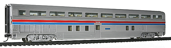 Walthers - 85' Budd Hi-Level 72-Seat Coach - Lighted - Ready to Run - Amtrak (Plated Metal ...