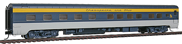 Walthers - 85' Pullman-Standard 10-6 Sleeper - Ready to Run - Chesapeake & Ohio (gray, blue ...