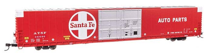 Walthers - 86' Pullman-Standard Double-Door Hi-Cube Boxcar - Ready to Run - Santa Fe #36660 ...