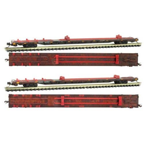 MicroTrain - 89'4" TOFC Intermodal Flatcar 2-Pack with Bolster Rack ...