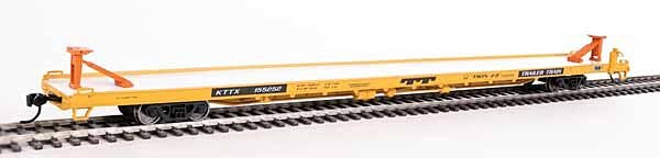 Walthers - 89' Channel Side Flatcar - Ready to Run - Trailer-Train KTTX #155252 (yellow, black ...