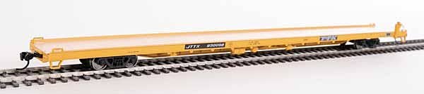 Walthers - 89' Channel Side Flatcar - Ready to Run - Trailer-Train JTTX #930098 (yellow, black ...