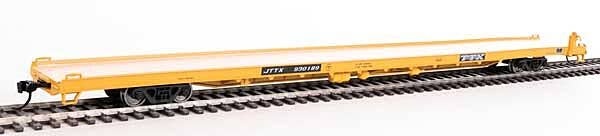 Walthers - 89' Channel Side Flatcar - Ready to Run - Trailer-Train JTTX #930189 (yellow, black ...