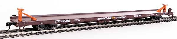 Walthers - 89' Channel Side Flatcar - Ready to Run - Trailer-Train KTTX #150469 (1960s brown ...