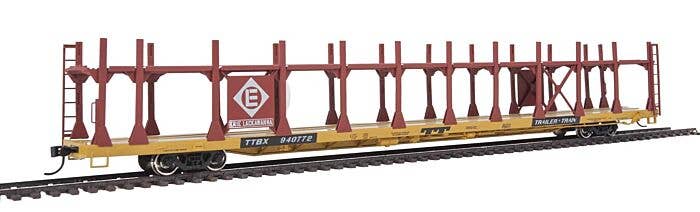 Walthers - 89' Flatcar w/Bi-Level Open Auto Rack - Ready to Run - Erie Lackawanna Rack, Trailer ...