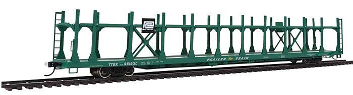 Walthers - 89' Flatcar w/Bi-Level Open Auto Rack - Ready to Run - Penn ...