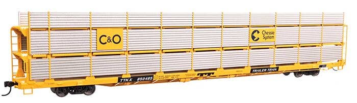 Walthers - 89' Flatcar w/Tri-Level Shielded Auto Rack - Ready to Run ...