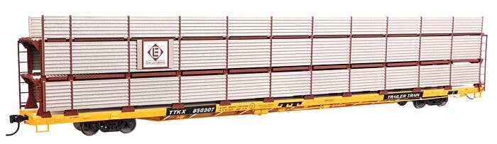 Walthers - 89' Flatcar w/Tri-Level Shielded Auto Rack - Ready to Run ...