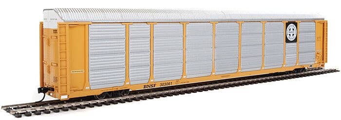 Walthers - 89' Thrall Enclosed Tri-Level Auto Carrier - Ready to Run - Burlington Northern Santa ...