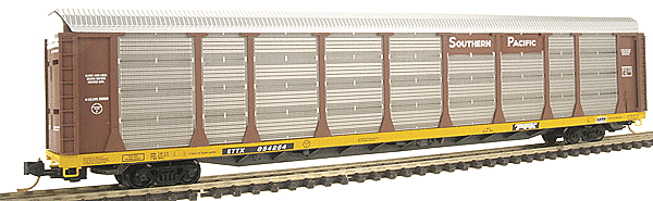 MicroTrain - 89' Tri-Level Closed Auto Rack - Southern Pacific #854254 (TTX Yellow w/Brown Racks ...