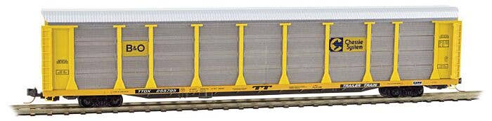 MicroTrain - 89' Tri-Level Enclosed Auto Rack - Ready to Run - Chessie System B&O Rack, Trailer ...