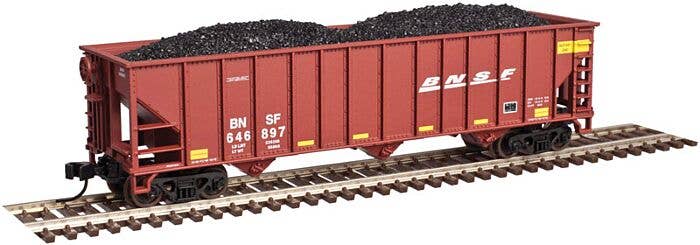 Atlas Trnm - 90-Ton 3-Bay Hopper w/Load - Ready to Run - BNSF #646637 ...