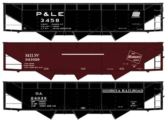 Accurail - AAR 70-Ton Offset-Side 3-Bay Hopper 3-Pack - Kit - 1 Each ...