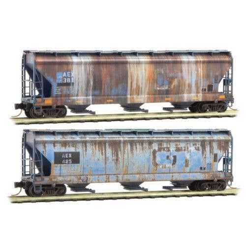 MicroTrain - ACF 3-Bay Center-Flow Covered Hopper, Elongated Hatches 2 ...