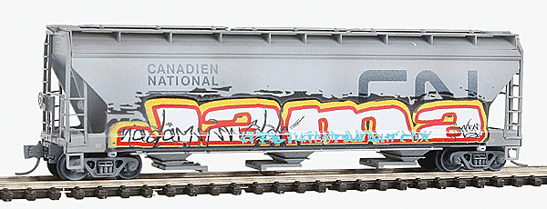 MicroTrain - ACF 3-Bay Center Flow Covered Hopper w/Elongated Hatches ...