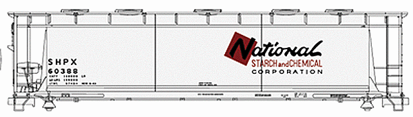 Atlas - ACF 3-Bay Cylindrical Hopper - National Starch #60388 (gray ...