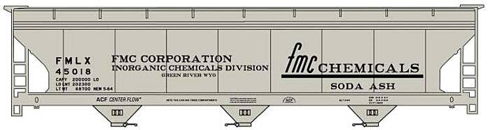 Accurail - ACF 47' 3-Bay Center-Flow Covered Hopper - Kit - FMC ...