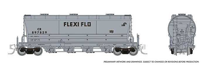 Rapido - ACF PD3500 Flexi Flo Covered Hopper - Ready to Run - Conrail ...
