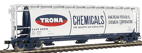 Atlas - ACF(R) 3-Bay Cylindrical Hopper - Trona (SHPX) #62016 (white ...