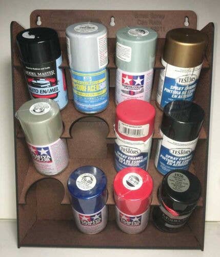 Motrak - Aerosol Spray Paint Rack - Laser-Cut Masonite Kit - Holds 12 ...