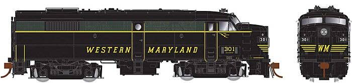 Rapido - Alco-MLW FA-2 Phase Ia - LokSound and DCC - Western Maryland #302 (black, yellow; Speed ...