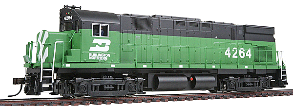 Atlas - Alco C425 Phase II - Standard DC - Master(R) Silver - Burlington Northern #4264 (green ...