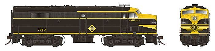 Rapido - Alco FA-2 w/LokSound & DCC - Erie #7394 (As-Delivered, black, yellow) - 606-21530
