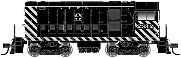 Atlas - Alco HH660 - Standard DC - Master Silver - Santa Fe #2312 (Zebra Stripe, black, silver ...