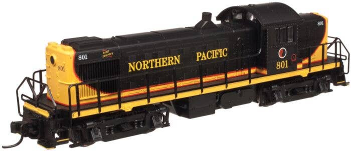 Atlas - Alco RS-1 - Standard DC - Master(R) Silver - Northern Pacific #802 (black, yellow, red ...