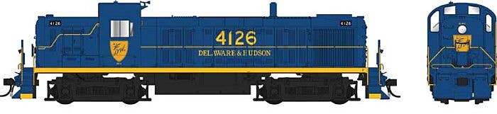 Bowser - Alco RS3 Phase 1 - Standard DC - Delaware & Hudson #4118 (solid blue, yellow) - 6-25593