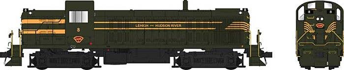 Bowser - Alco RS3 Phase 1 - Standard DC - Lehigh & Hudson River #8 (dark green, yellow, red) - 6 ...
