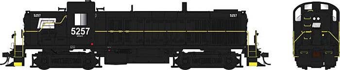 Bowser - Alco RS3 Phase 1 - Standard DC - Penn Central #5263 (black, white, logo only) - 6-25614