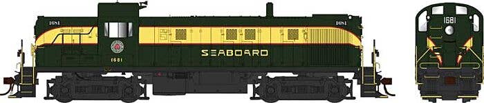Bowser - Alco RS3 Phase 2 - Standard DC - Seaboard Air Line #1676 (green, yellow band, Heart ...