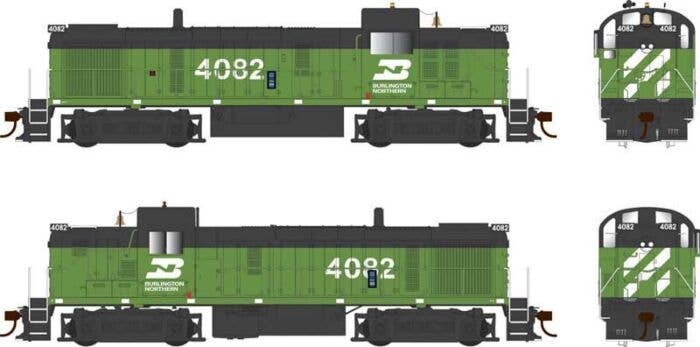 Bowser - Alco RS3 Phase 3 - Standard DC - Burlington Northern #4081 (Cascade Green, black white ...