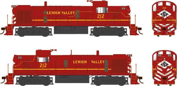 Bowser - Alco RS3 Phase 3 - Standard DC - Lehigh Valley #212 (Ex-PRR Final Scheme, Cornell Red ...