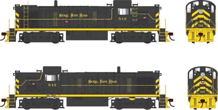 Bowser - Alco RS3 Phase 3 - Standard DC - Nickel Plate Road #543 (Simplified, black, yellow) - 6 ...