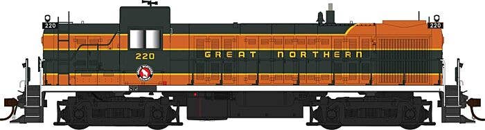 Bowser - Alco RS3 Phase I - LokSound 5 and DCC - Great Northern #223 (Omaha Orange, Pullman ...