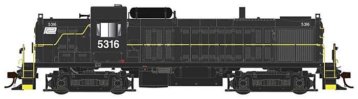 Bowser - Alco RS3 Phase I - Standard DC - Penn Central #5351 (black, white, Small Logo) - 6-25558