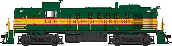 Bowser - Alco RS3 - Standard DC - Ontario Northland #1306 (green, yellow, red) - 6-25269