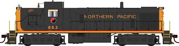 Bowser - Alco RS3 - Standard DC - Northern Pacific #863 (black, yellow, Monad Logo on Cab) - 6-25294