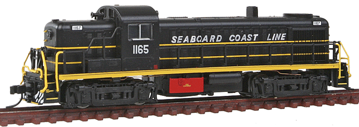 Atlas - Alco RS3 - Standard DC - Master(R) - Seaboard Coast Line #1165 (black, yellow, silver ...