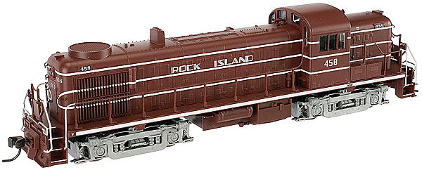 Atlas - Alco RS3 - Standard DC - Master(R) Silver - Rock Island #458 (maroon, silver, w/white ...